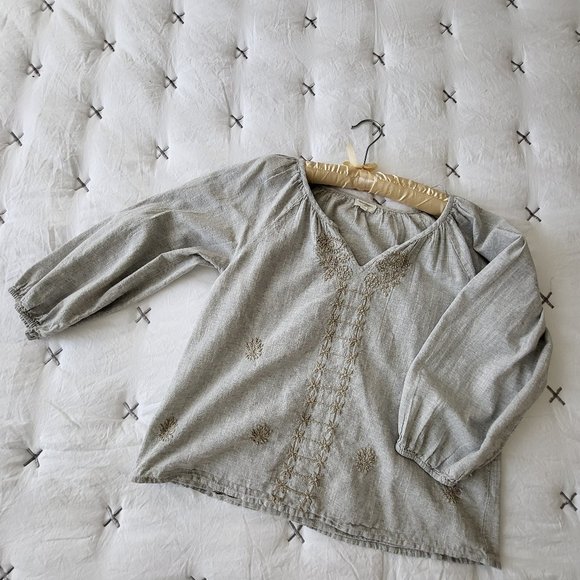 Cost Plus World Market | Tops | World Market 34 Sleeve Embroidered ...
